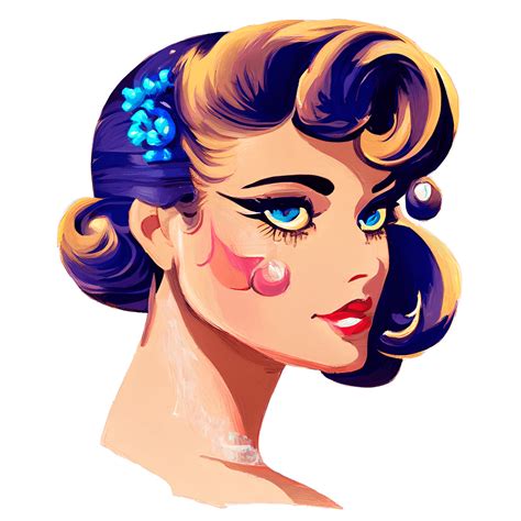 Full Face Pinup Girl Graphic · Creative Fabrica