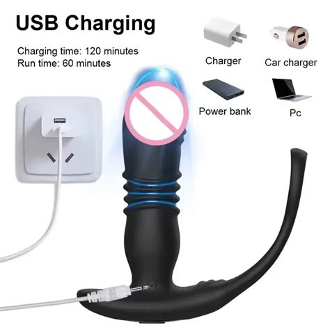 Love Double Ring Lock Retractable Rear Prostate Massager Remote Control Retractable Rear Anal