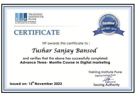 Tushar Bansod On Linkedin Im Happy To Share That I Have Completed My Course On Digital Marketing