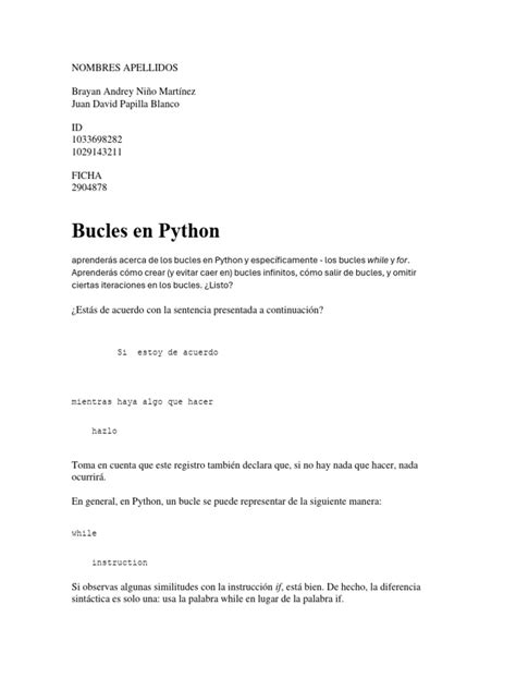 Taller De Bucles Descargar Gratis Pdf Python Lenguaje De
