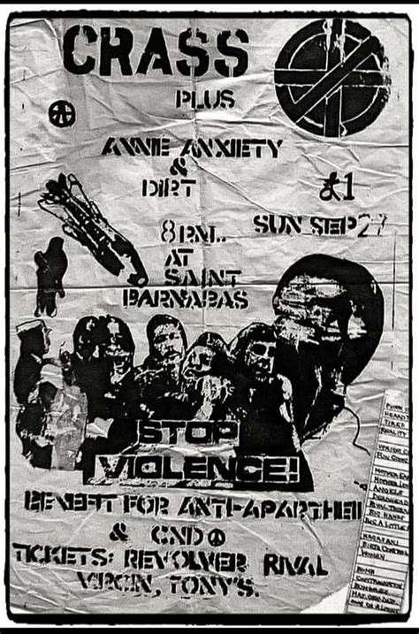 1981 Set List From The Crass Gig Bristol Punk Flyers Facebook