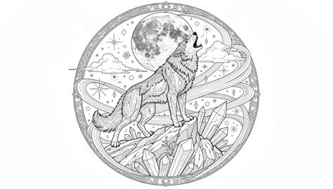 Wolf Howling At Moon Coloring Page Free Pdf Colorazen