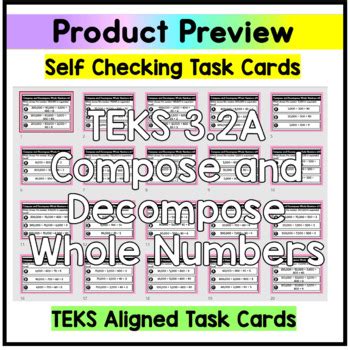 TEKS A Compose And Decompose Whole Numbers Task Cards By All Star Teacher