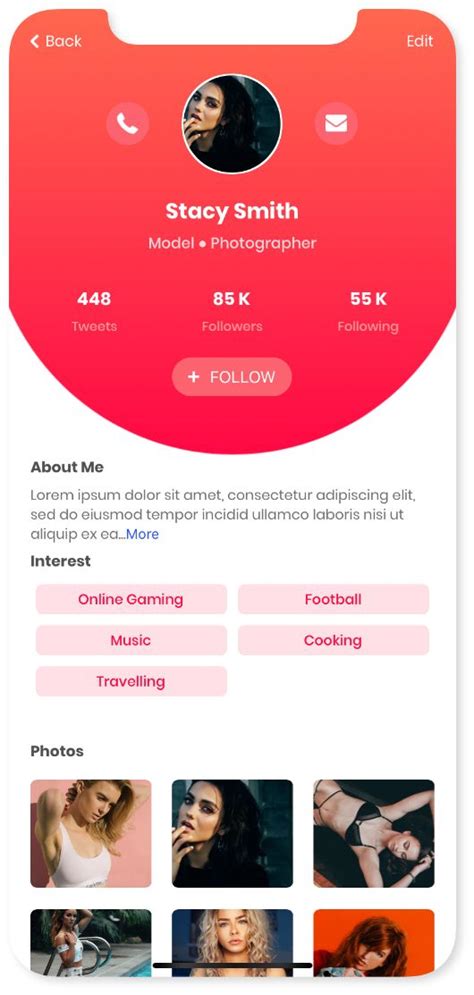 Profile Pages UI Kit Xamarin Forms Ui Kit Profile Business Logic