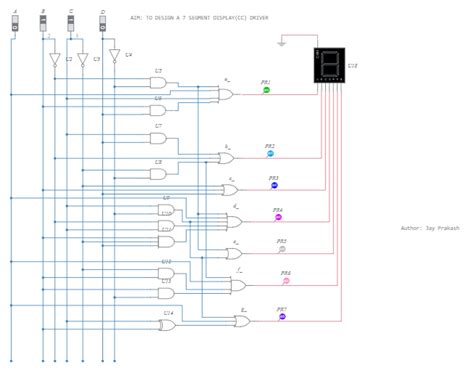 Copy Of Common Cathode Bcd Decoder For 7 Segment Display Multisim Live