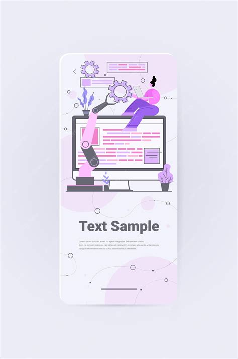 Premium Vector Woman Developer With Robotic Hand Creating Mobile Website Ui Web Application