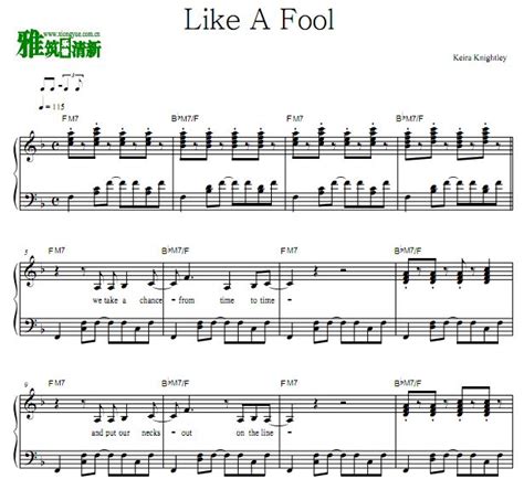 再次出发之纽约遇见你 Like A Fool钢琴谱 找教案个人博客