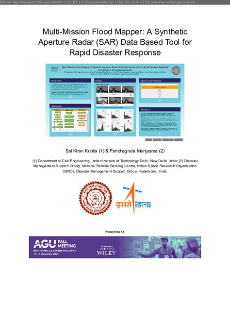 Pdf Rapid Flood Mapping Tool Using Multi Mission Sar Data