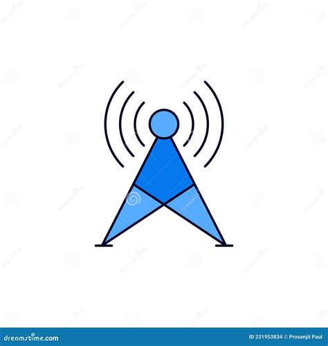 Communication Network Signal Icon Vector Stock Vector Illustration Of