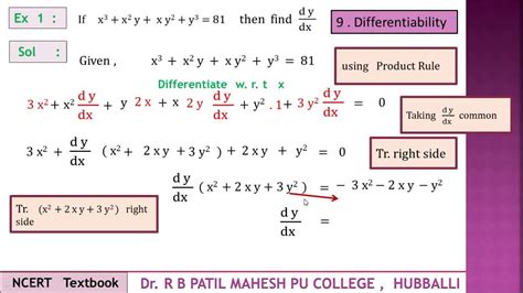 Differentiation Lecture 10 Implicit Function Youtube