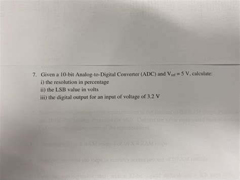 Solved Given A Bit Analog To Digital Converter ADC Chegg Com