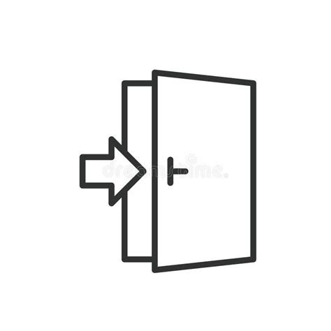 Login Door Icon In Line Design Login Door Access Entry Unlock Password Security On White