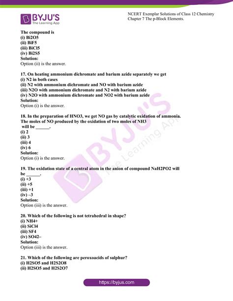 NCERT Exemplar Class 12 Chemistry Solutions Chapter 7 The P Block