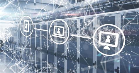 Image Of Network Of Connections Over Scope Scanning And Data Processing Stock Image Image Of