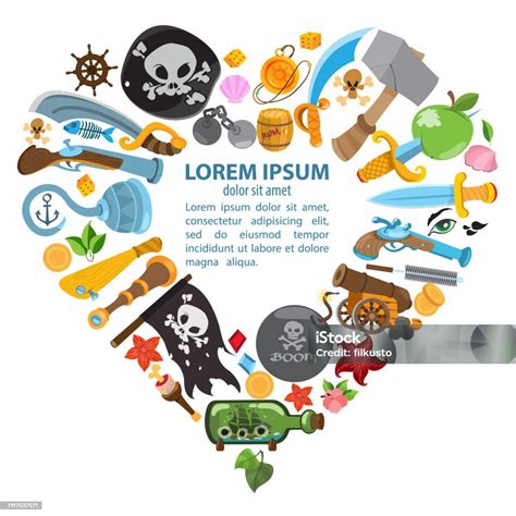 해적 테마에 그림 프레임입니다 어린이 게임과 상품의 다양한 디자인 만화 스타일의 재미있는 캐릭터 검에 대한 스톡 벡터 아트 및 기타 이미지 Istock