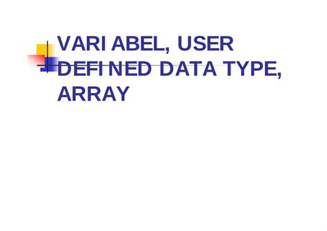 Pdf Variabel User Defined Data Type Array · Variabel D Module