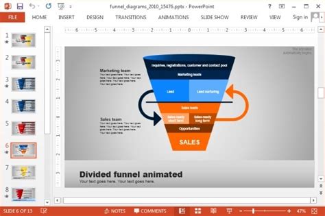 Animated Funnel Diagrams Template For PowerPoint