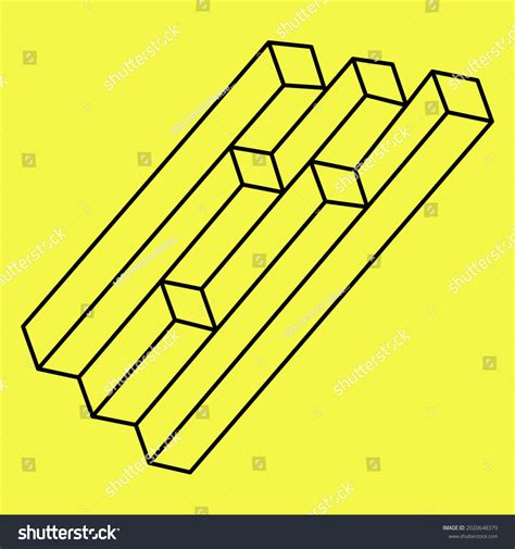 Impossible Object Optical Illusion 3d Illustration Stock Vector Royalty Free 2020648379