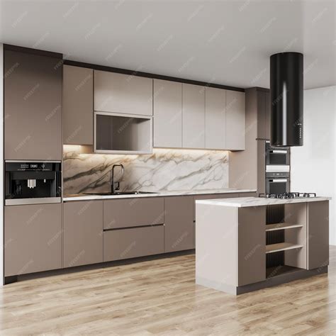 Premium Photo 3d Rendering Modern Kitchen Interior Design Inspiration