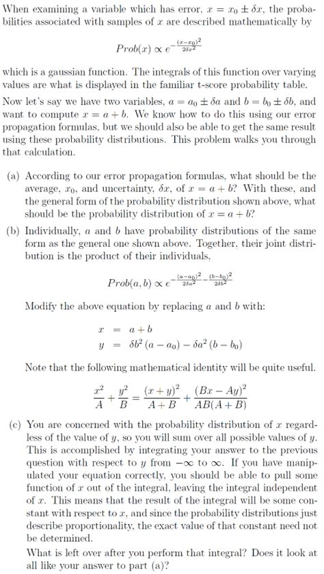 Solved When Examining A Variable Which Has Error X 20 ±02