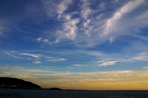 海辺の夕焼けの無料写真素材 フリー