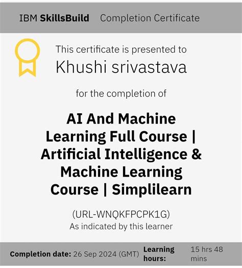 Khushi Srivastava On Linkedin 🎓thrilled To Have Successfully Completed The Ai And Machine Learning