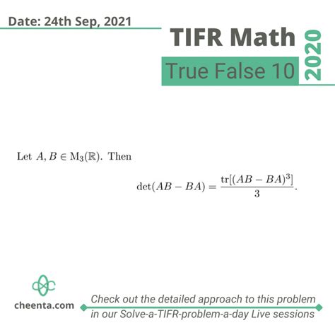 Tifr Math 2020 Truefalse 10 Cheenta Academy