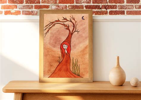 Tree Nymph Dryad Illustration Mystical Wall Art Goddess Etsy