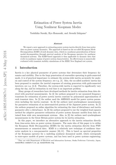 pdf estimation of power system inertia using nonlinear koopman modes