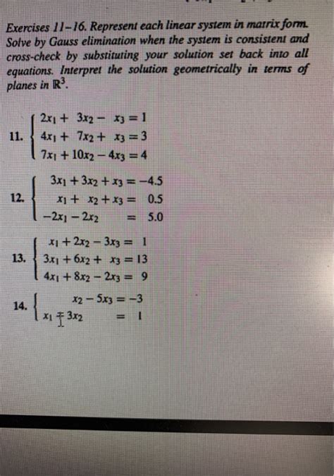 Solved Exercises Represent Each Linear System In Chegg
