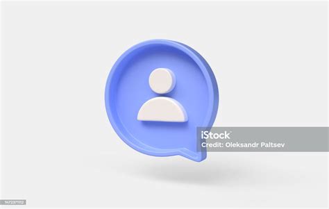 3d 웹 사이트 사용자 사람 아이콘 또는 소셜 네트워크 아바타가 파란색 말풍선에 로그인합니다 흰색 배경에 격리된 그림 3d 렌더링 3차원 형태에 대한 스톡 사진 및 기타