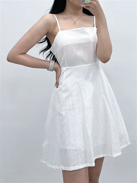 당일출고러블리룩2color 시에나 린넨 무지 데일리 심플 베이직 뷔스티에 민소매 나시 숏 미니 원피스 Ops린넨원피스나시원피스뷔스티에원피스끈나시민소매끈원피스