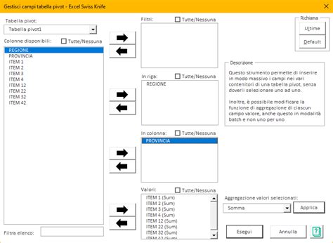Gestisci Campi Tabelle Pivot Excel Swiss Knife