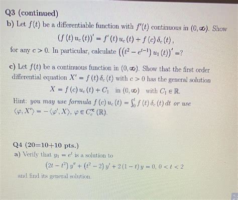 solved q3 continued b let f t be a differentiable