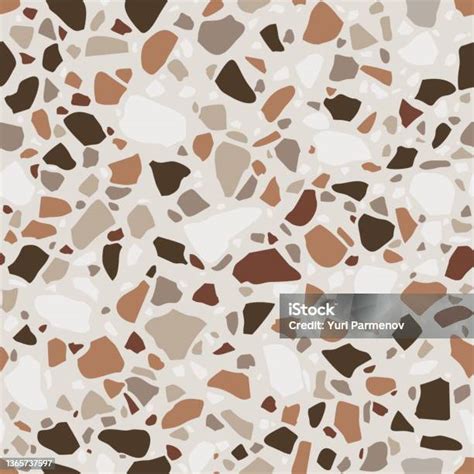 테라조 이음새가 없는 패턴 색깔있는 돌 혼란스러운 광택 조약돌이있는 벡터 추상 흰색 배경 파스텔 색상의 대리석 질감 0명에 대한