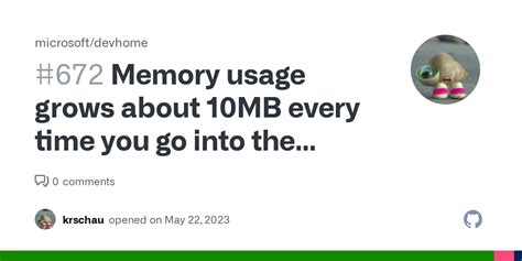 Memory Usage Grows About 10mb Every Time You Go Into The Dashboard · Issue 672 · Microsoft