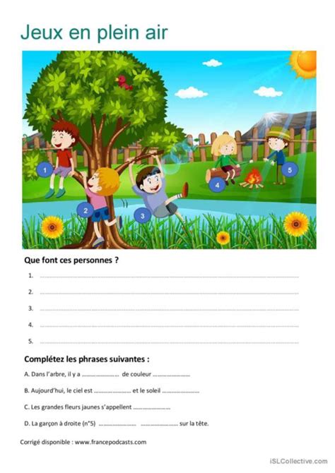 174 Enfants Français Fle Fiches Pedagogiques Pdf And Doc