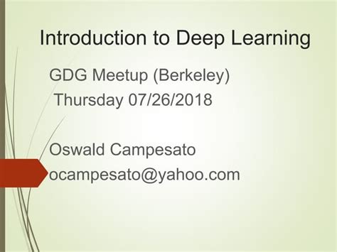 Introduction To Deep Learning And Tensorflow Ppt