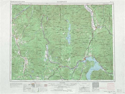 Sandpoint Topographic Map Wa Id Mt Usgs Topo 1250000 Scale