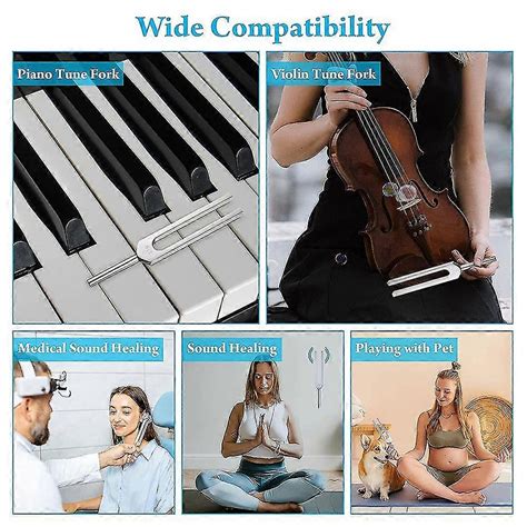 4 Pack Tuning Fork Set 128 Hz 256 Hz 512 Hz 528 Hz With Tuning Fork