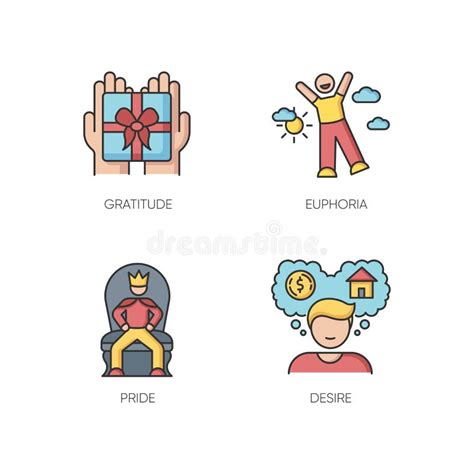 Emoties En Persoonlijkheidskenmerken Rgb Kleurenpictogrammen Instellen