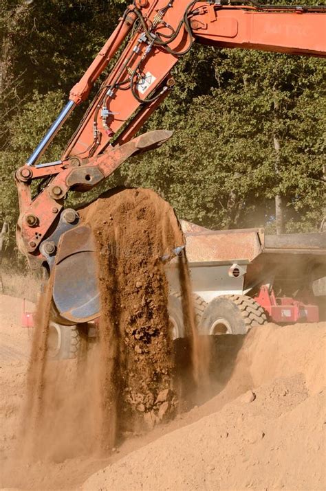 Dump Load Stock Image Image Of Backhoe Dumping Rock