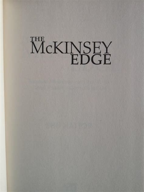[sale] The Mckinsey Edge Leadership Hobbies And Toys Books And Magazines Fiction And Non Fiction On