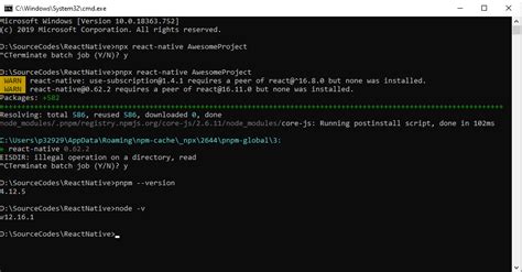 Error While Creating React Native Project In Windows 10 · Issue 2472 · Pnpmpnpm · Github