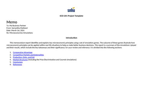 eco 201 maitland module 4 assignment eco 201 project template memo to