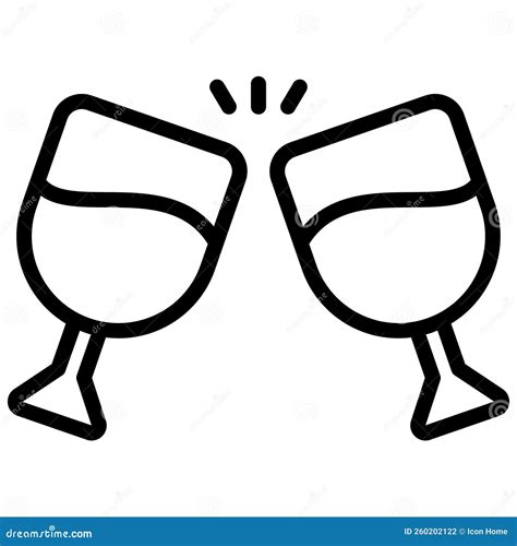 Cheers Vector Outline Icon Modern Thin Line Symbols Collection Of Traditional Elements Stock