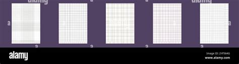 Grid Paper Set Realistic Blank Lined Paper Sheet In A4 Format Squared Background With Color