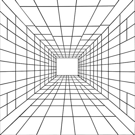 Premium Vector 3d Wireframe Room Colorful On Dark Background Abstract Perspective Grid Vector