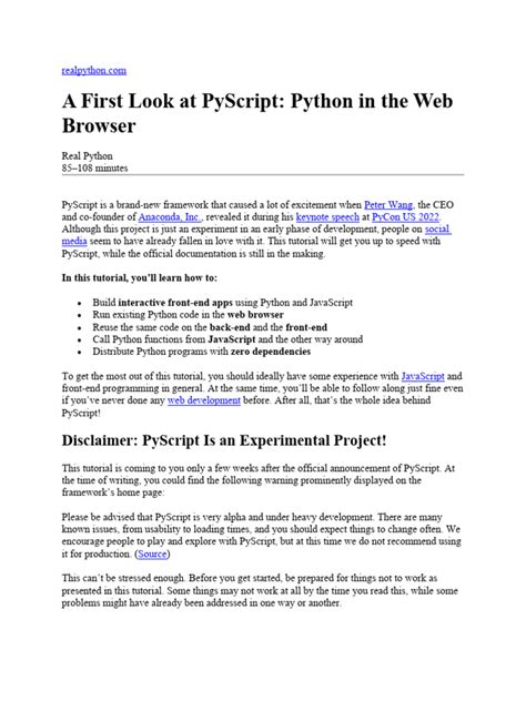 Pyscript Realpython Pdf