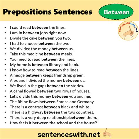 Preposition Between Sentences Examples Preposition Between In A Sentence Sentenceswith Net